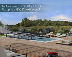 Majorca 15 ft. x 28 ft. Pool Enclosure Kit- Grey Structure – Outdoor ...